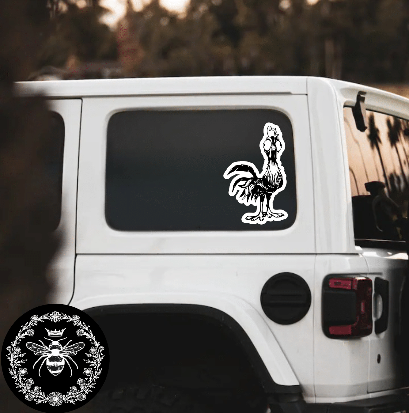 "The Crazy Rooster" Decal – Blissful Bee Creations