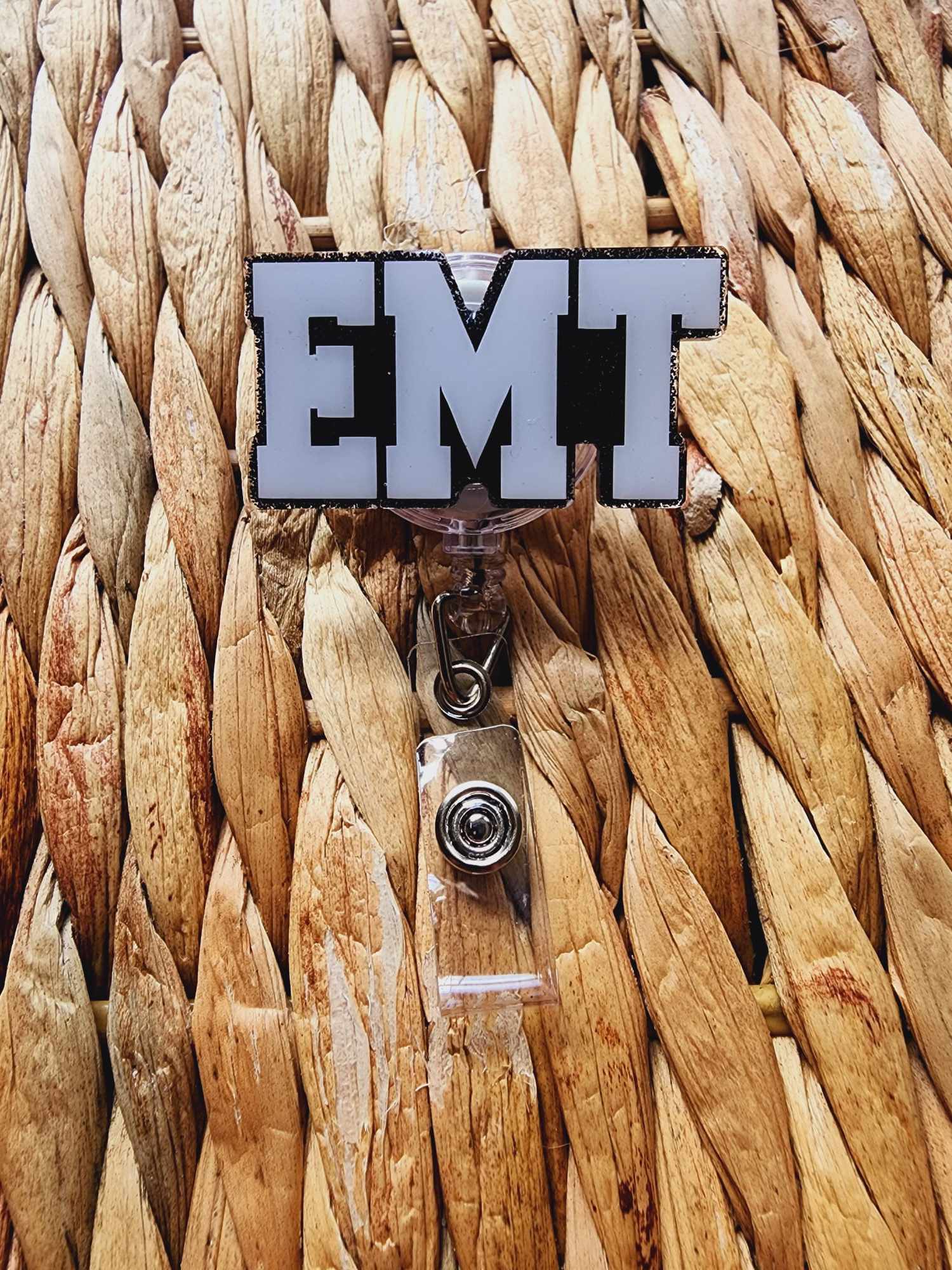 EMT Emergency Medical Technician (Black) Badge Reel – Blissful Bee ...