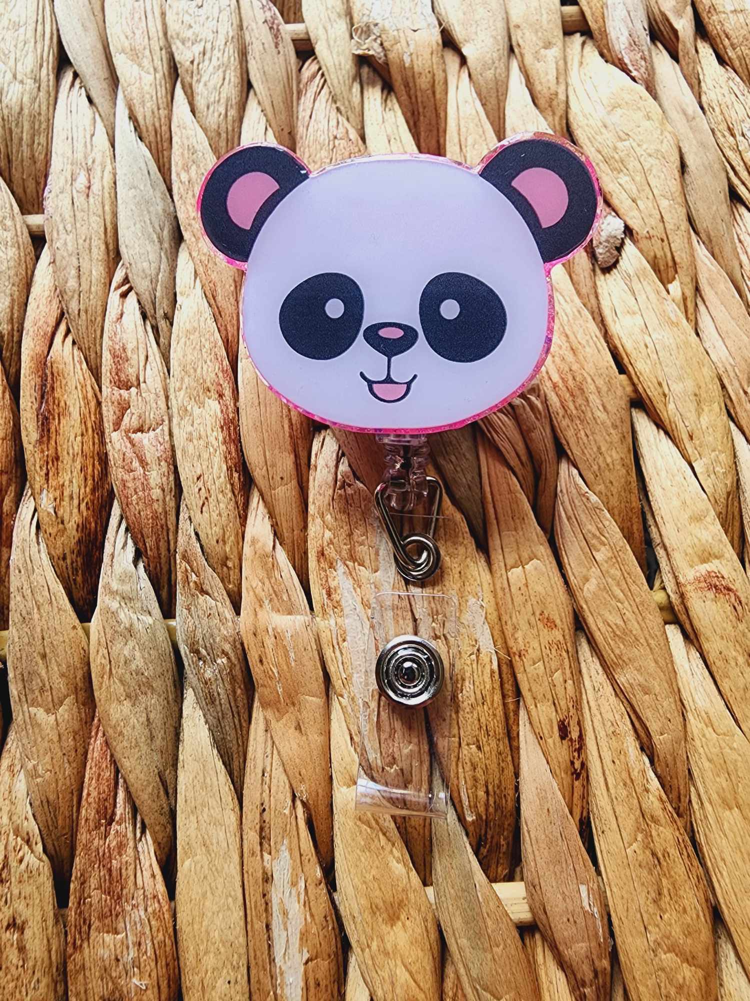Panda Face Badge Reel – Blissful Bee Creations